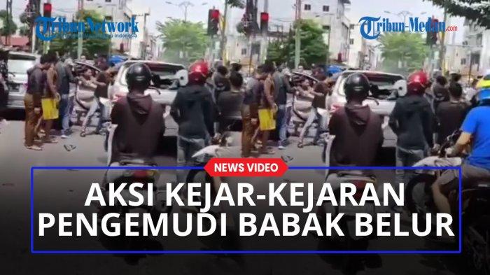 Aksi Kejar-kejaran Mobil Tabrak Lari, Pengemudi Berujung Dihakimi Massa - Tribun-medan.com