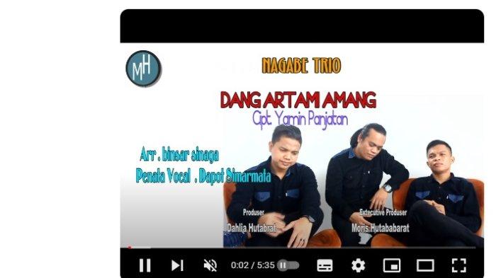Chord dan Lirik Lagu Batak Dang Artami Amang, Dipopulerkan Nagabe Trio - Tribun-medan.com