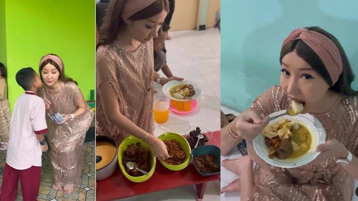 Lucinta Luna Pulang Kampung dan Bagi-bagi THR, Posisi Duduknya Saat Makan Jadi Sorotan - Tribun ...