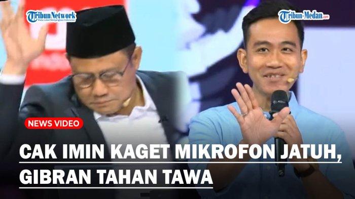 MOMEN Cak Imin Kaget Mikrofon Jatuh Usai Tanya Pembangunan Solo, Ekspresi Gibran Jadi Sorotan ...