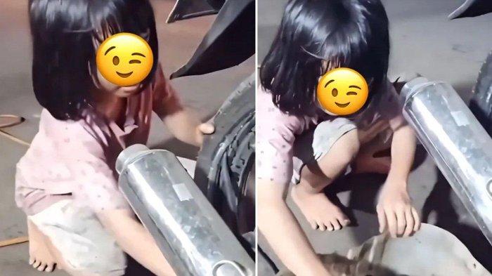 POTRET Gadis Kecil Jadi Tukang Tambal Ban Malam Hari, Banting Tulang Demi Bantu Keluarga ...