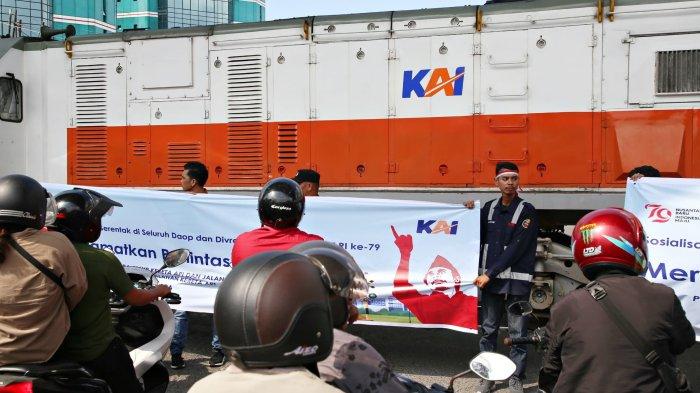 Sambut HUT RI ke-79, KAI Sumut Gelorakan Semangat Selamat di Perlintasan - Tribun-medan.com