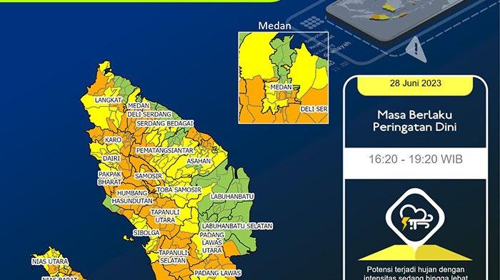 Prakiraan Cuaca Bmkg Sore Hingga Malam Karo Toba Hingga Langkat