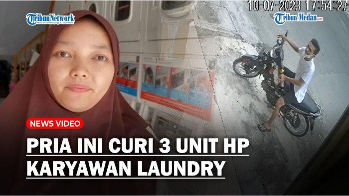 Pria Ini Bawa Kabur Tiga Unit HP Karyawan Laundry, Aksinya Terekam CCTV - Halaman all - Tribun ...