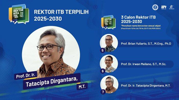 SOSOK Prof Dr Ir Tatacipta Dirgantara MT Resmi Menjadi Rektor ITB ...