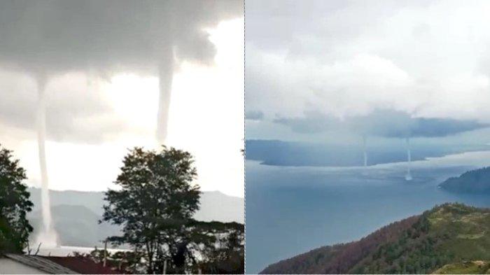 Fenomena Alam Langka Mirip Tornado Terjadi di Tengah Danau Toba, BMKG ...
