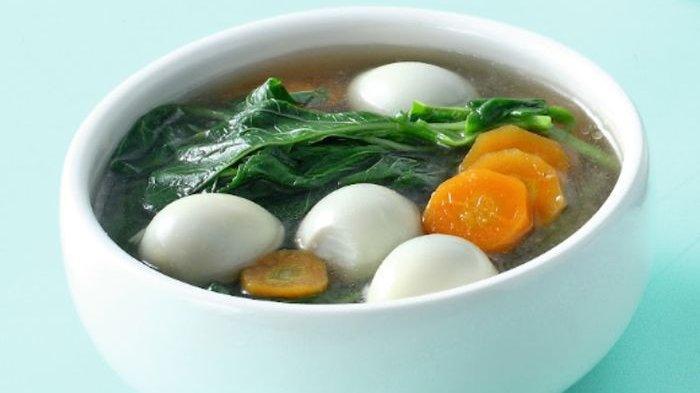 Resep Bayam Kuah Telur Puyuh dan Cara Membuatnya - Tribun-medan.com