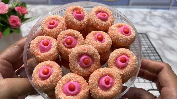 Resep Kue Kering Strawberry Cheese Coconut Cookies, Kue Lebaran yang ...
