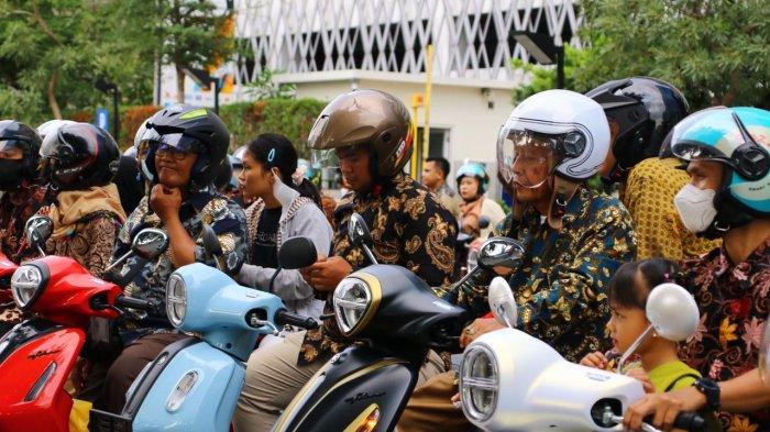 AKSI Unik Bikers di Medan Saat Ikut Acara Classy Batik Ride, Touring ...