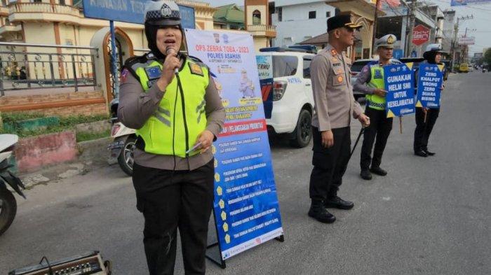 Polres Asahan Sosialisasikan Ops Zebra Toba di Depan Masjid Raya ...