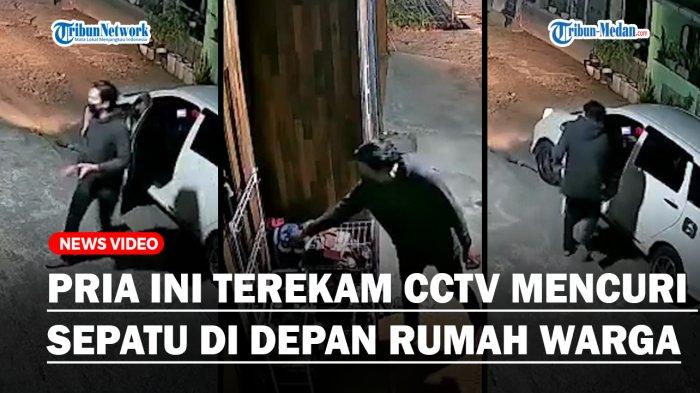 Seorang Pria Terekam CCTV Mencuri Sepatu di Depan Rumah Warga, Pelaku Beraksi Mengendarai Mobil ...