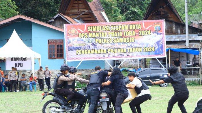 Simulasi Sispamkota dan Penandatanganan Deklarasi Pilkada Damai 2024 di Samosir - Tribun-medan.com