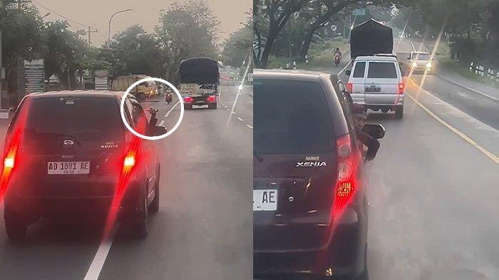 TAMPANG Sopir Xenia Acungkan Pisau ke Bus Travel di Sragen Gegara tak Terima Disalip, Ternyata ...