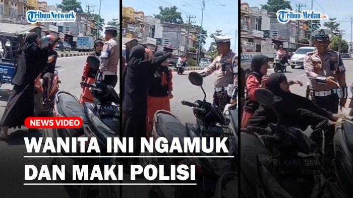 Tak Terima Ditilang Lantaran Tak Pakai Helm, Seorang Wanita Ngamuk dan Maki Polisi - Tribun ...