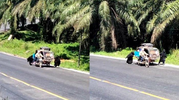 Viral Tiga Santriwati Bantu Dorong Becak Motor yang Mogok di Tanjakan ...