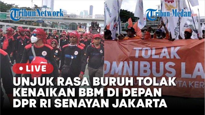 Demo Tolak Kenaikan Harga BBM, Jalur Transjakarta Jadi Pengalihan Arus Lalu Lintas di Depan DPR ...