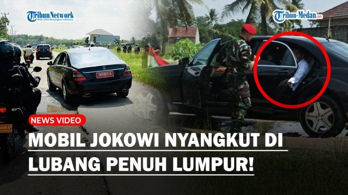 VIRAL Mobil Jokowi 'Nyangkut' di Lubang Berlumpur Saat Lintasi Jalan Rusak di Lampung - Tribun ...
