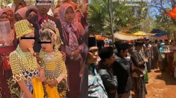 VIRAL Potret Pernikahan Meriah Dua Bocah SD di Madura, Orang Dewasa Bawa Hantaran, Tamu Ramai ...