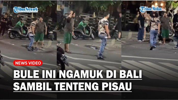 Viral Bule di Bali Ngamuk Sambil Tenteng Sebilah Pisau di Jalanan, Pelaku Diamankan Polisi ...