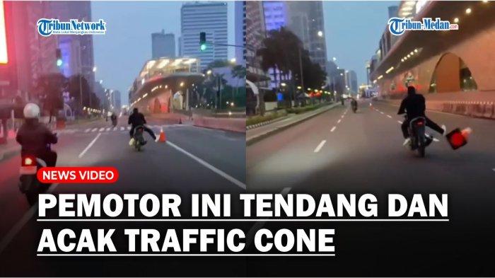 Viral Pengendara Motor Tendang dan Acak Traffic Cone, Padahal Sudah Dipersiapkan Untuk Car Free ...