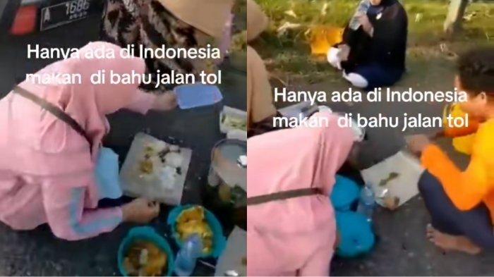 Viral Satu Keluarga Makan Bersama Bak Piknik di Bahu Jalan Tol, Polisi Langsung Turun Tangan ...