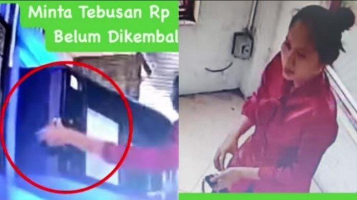 DETIK-DETIK Wanita Terekam CCTV Ambil Iphone 11 Pro Max Tertinggal di ATM SPBU Jalan Medan ...