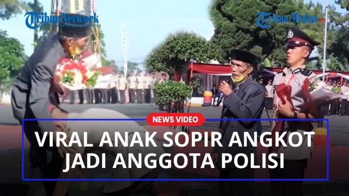 Momen Haru, Anak Sopir Angkot Lulus Jadi Polisi, Tua Pujian Warga Net - Tribun-medan.com