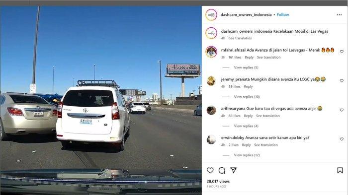 Mengejutkan, Ada Penampakan Avanza di Jalan Tol Amerika, Netizen : Disana Setir Kanan atau Kiri ...