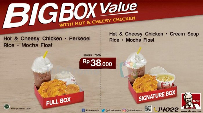 Promo KFC Big Box Value With Hot And Cheesy Chicken - Tribun-medan.com