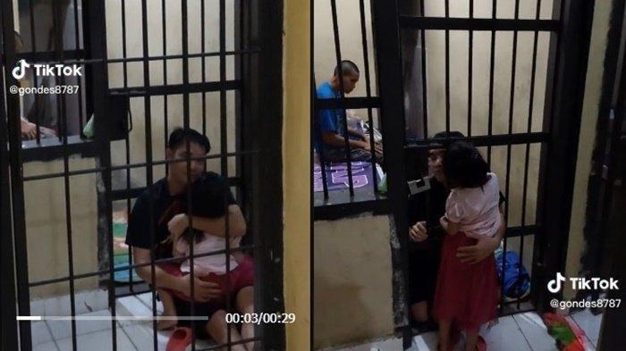 Tak Tega Lihat Anak Peluk Ayahnya Terhalang Jeruji Besi, Anggota Polsek Ini Bukakan Pintu ...