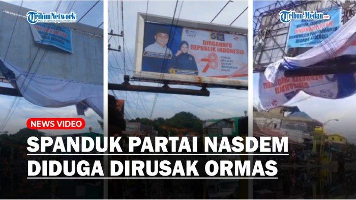 Berita populer, Spanduk Ucapan HUT RI Partai Diduga Dirusak Ormas ...