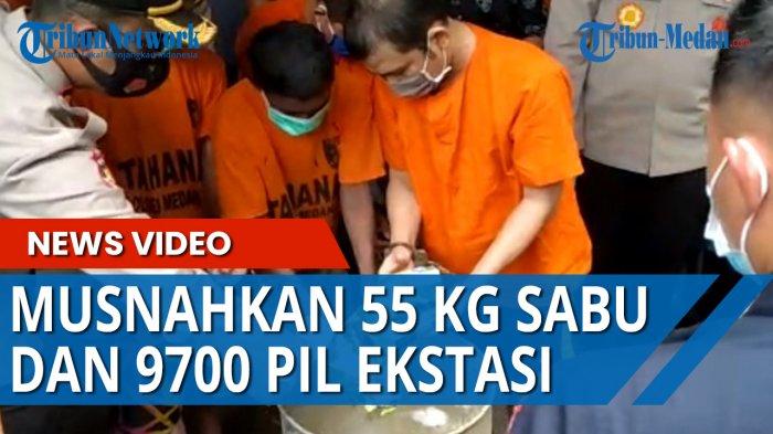 Polrestabes Medan Musnahkan 55 Kg Sabu dari 14 Tersangka, Permintaan Sabu Naik Selama Pandemi ...