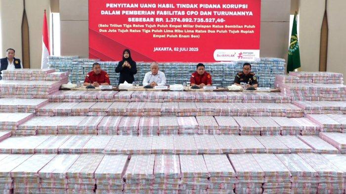 Penampakan Uang Rp 1,3 Triliun Sitaan Perkara Korupsi CPO dari Musim Mas dan Permata Hijau ...