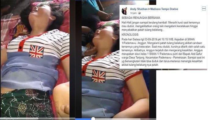 Stop Bercanda Menarik Kursi saat Temannya Mau Duduk, Siswi Cantik Ini Cedera Patah Tulang ...