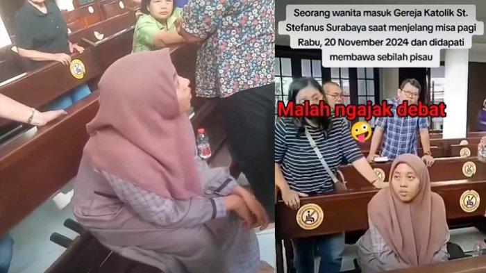 KONDISI Wanita yang Bawa Pisau ke Gereja Katolik di Surabaya Masih Dalam Observasi di RS Jiwa ...