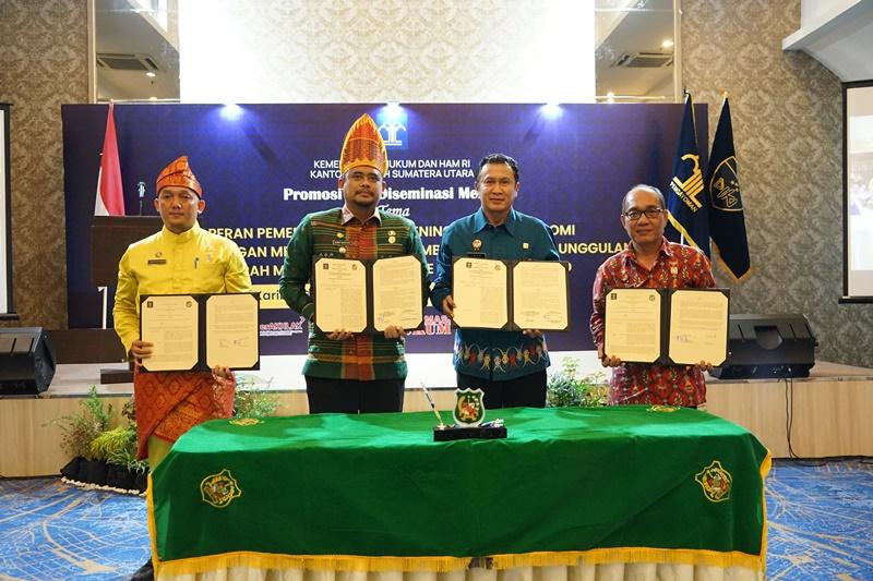 Kanwil Kemenkumham Sumut Teken Mou dan PKS Terkait Layanan Kekayaan Intelektual dengan Pemko ...