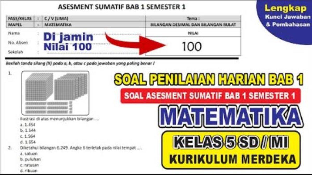 27 Soal & Kunci Jawaban Ulangan Matematika Kelas 5 SD/MI Semester Baru 2024/2025, Bangun Datar ...