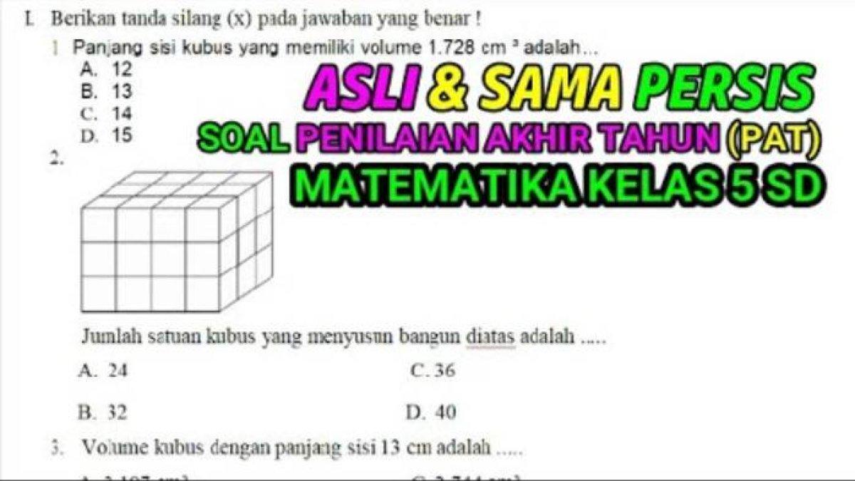 45 Soal & Kunci Jawaban Ujian Matematika Kelas 5 SD/MI 2024, Jarak Rumah Lintang dengan ...