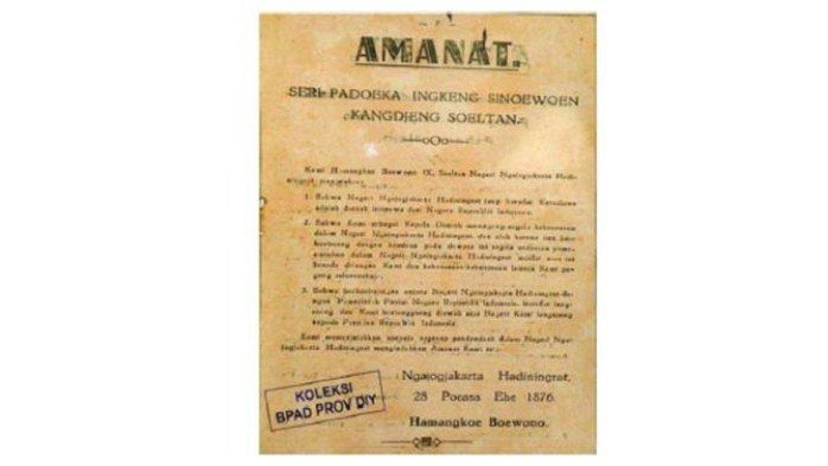 Amanat Sultan Hamengkubuwono IX Dapat Dimaknai Sebagai? Kunci Jawaban Sejarah Kelas 11 Hal 164 ...