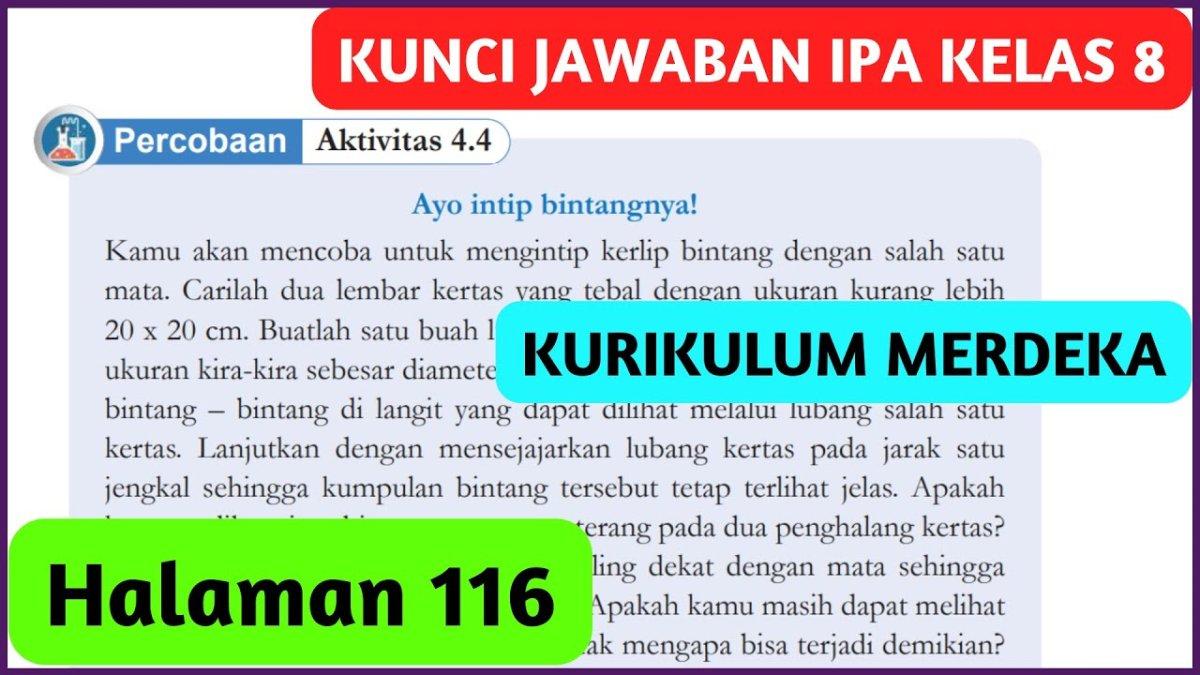 Soal & Kunci Jawaban IPA Kelas 8 SMP Halaman 116 Kurikulum Merdeka ...