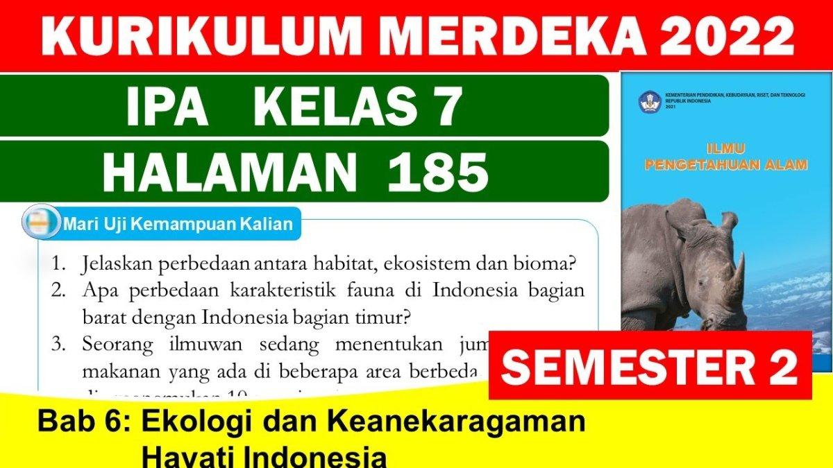 Soal & Kunci Jawaban IPA Kelas 7 SMP Halaman 185 Kurikulum Merdeka, Peta Konsep Materi Ekologi ...