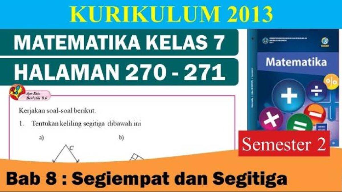 Soal & Kunci Jawaban Matematika Kelas 7 SMP Halaman 270 271 272 Kurikulum 2013, Segitiga Siku ...