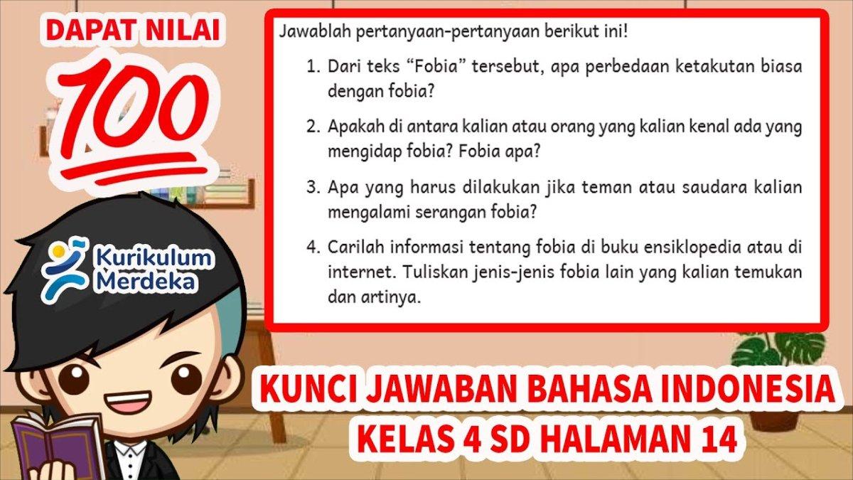Soal & Kunci Jawaban Bahasa Indonesia Kelas 4 Halaman 14, Empat ...