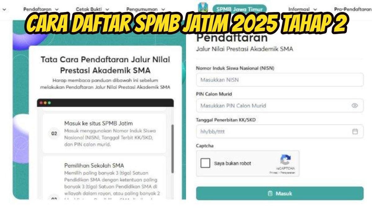 Pendaftaran SPMB Jatim 2025 untuk Jenjang SMK, Ini Ketentuan & Syarat Jalur Nilai Prestasi ...