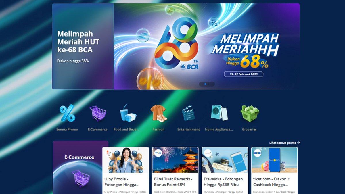 Promo Spesial HUT BCA ke-68, Dapatkan Diskon Berbagai Produk e-Commerce ...