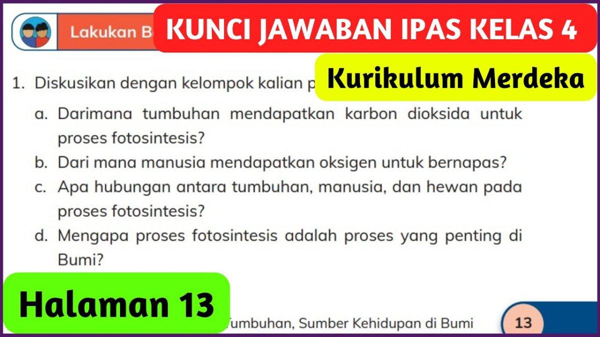 Soal & Kunci Jawaban IPAS Kelas 4 SD Halaman 13: Hubungan Tumbuhan Manusia dan Hewan di ...
