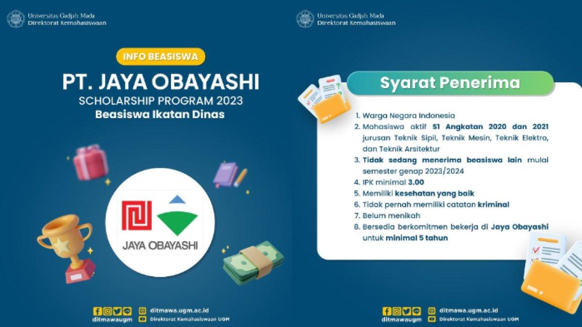 SELAMAT! Beasiswa Jaya Obayashi 2023 Dibuka, Mahasiswa S1 Teknik Bisa Dapat Uang Saku Rp 2 Juta ...