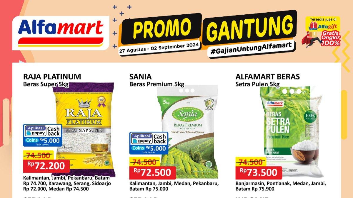 Alfamart Gelar Promo Hemat 31 Agustus 2024, Beli Beras Sania 5 Kg Harga ...