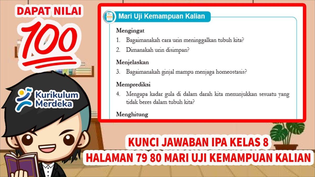 Soal & Kunci Jawaban IPA kelas 8 SMP Halaman 79 80 Kurikulum Merdekal, Cara Ginjal Jaga ...
