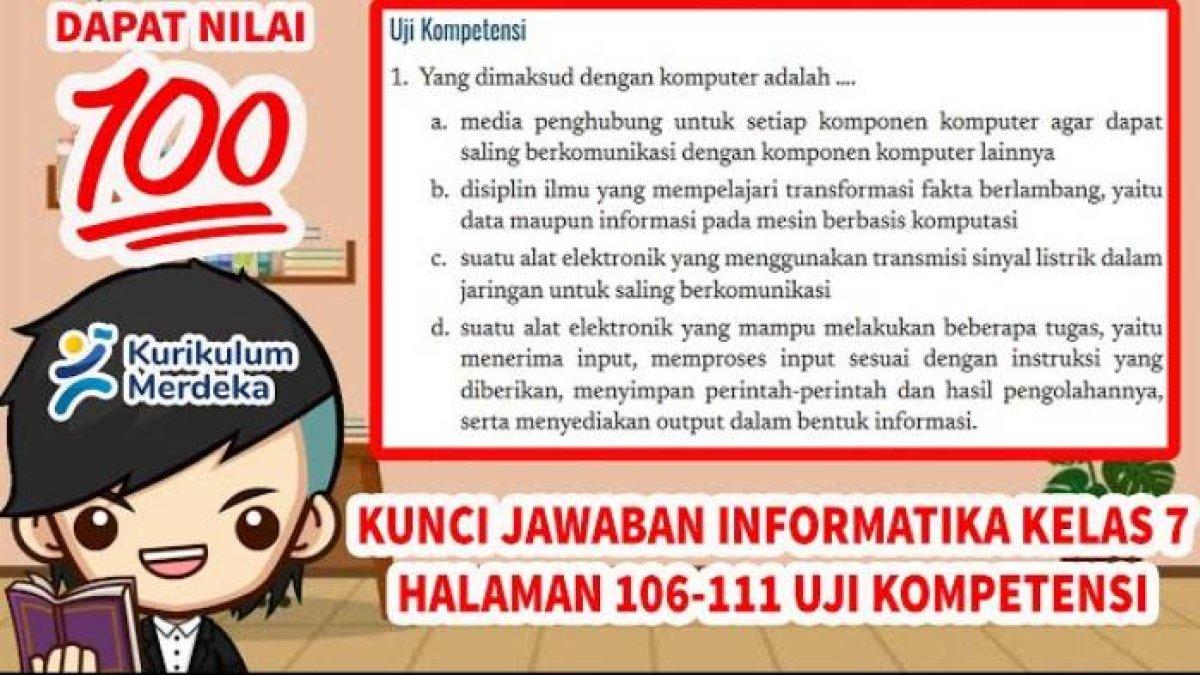 Soal & Kunci Jawaban Informatika kelas 7 SMP Halaman 106 107 108 109 110 111 Kurikulum Merdeka ...